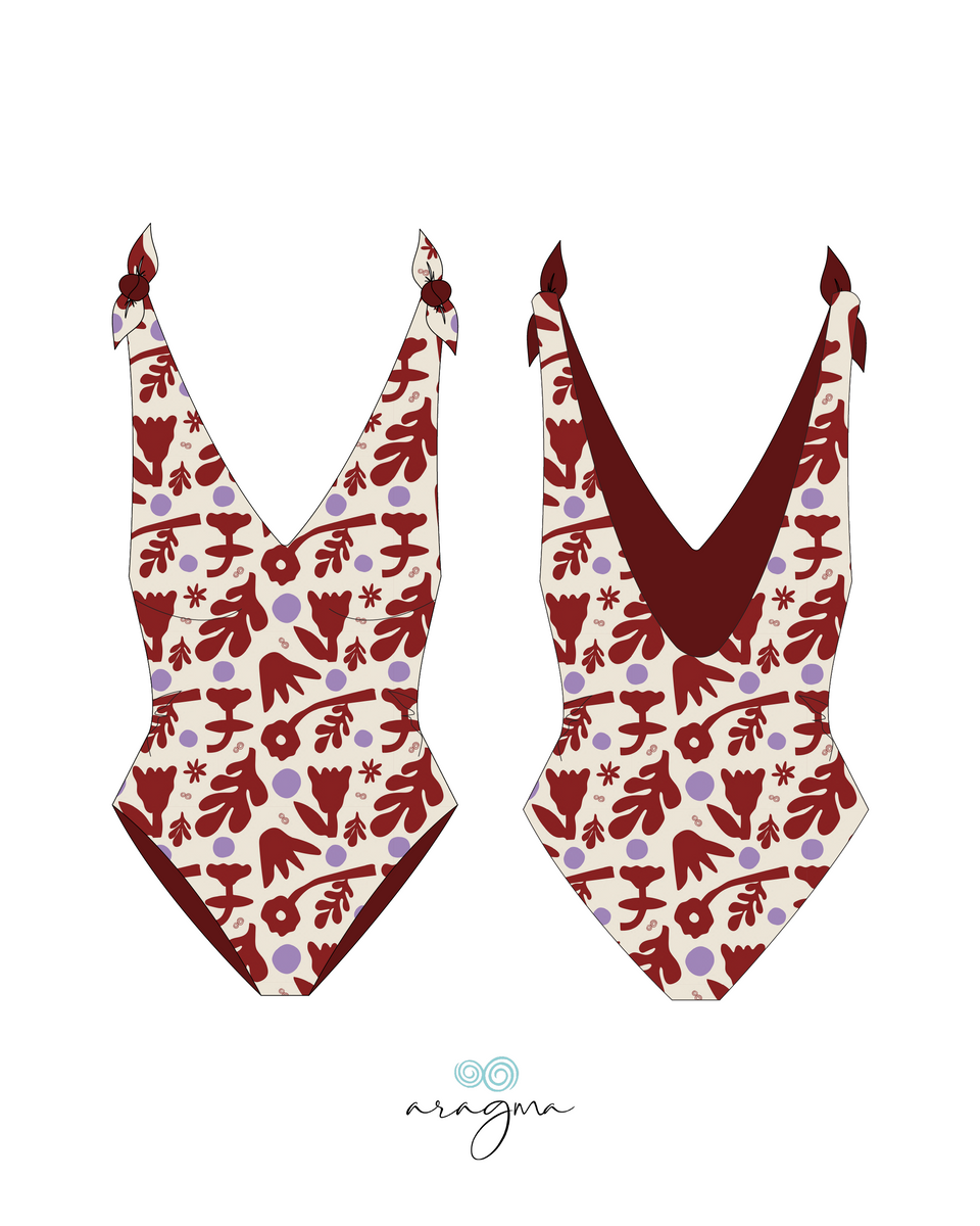 Rosé Plunge V-Neck Phoebe One-Piece – Aragma Swim